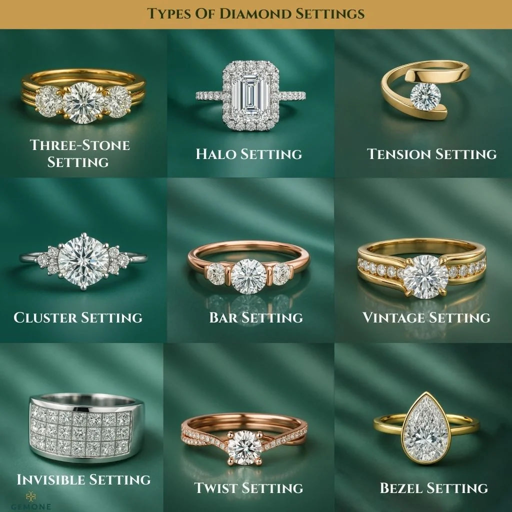 Explore Types Of Diamond Settings Guide – Gemone Diamond